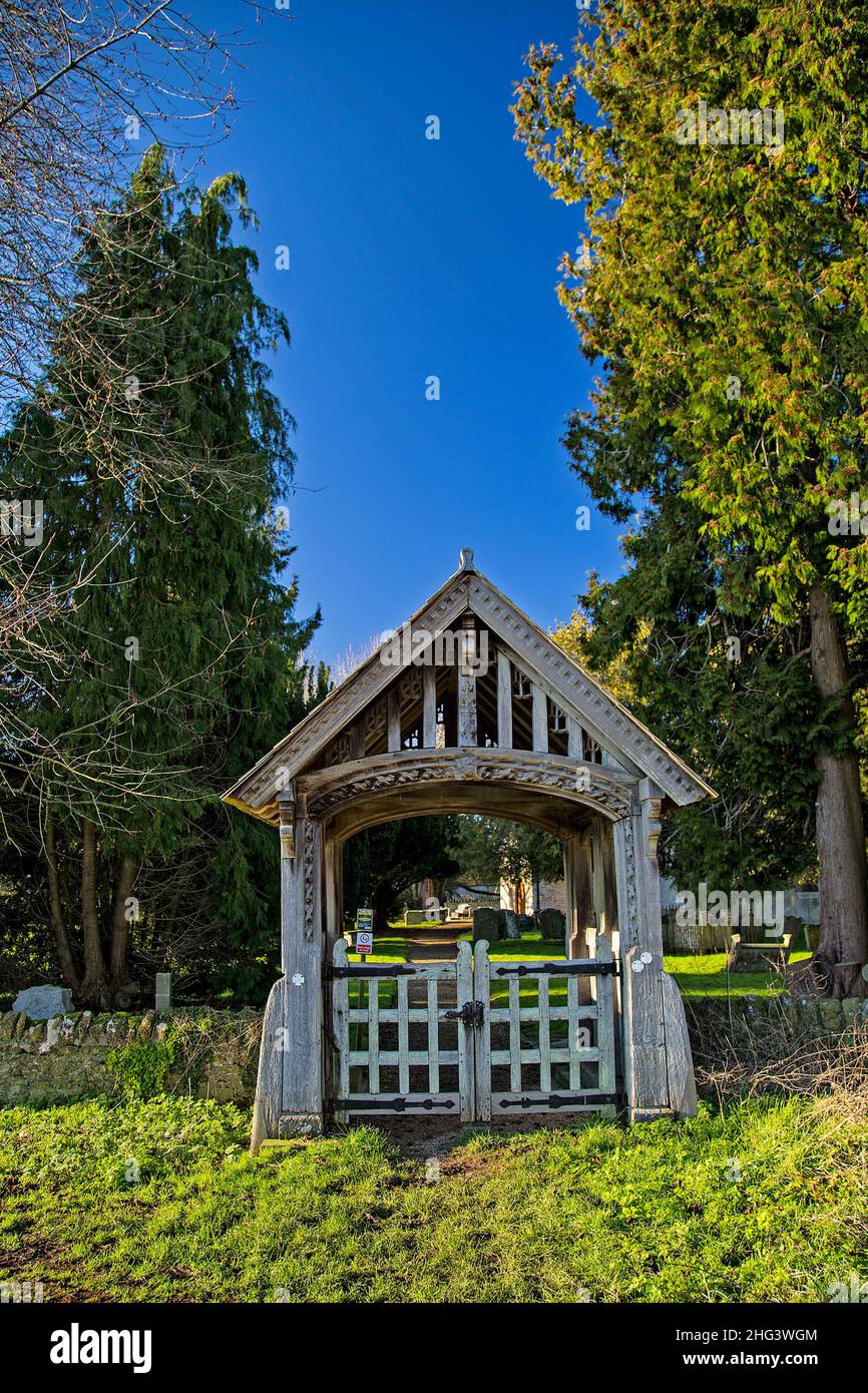 The lychgate at The Parish Church of St Mary the Virgin, Buscot ...