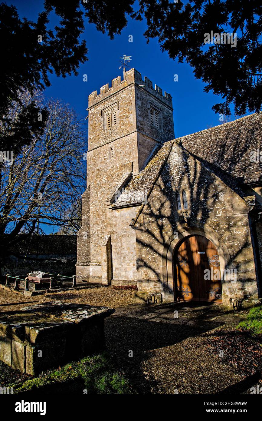 The Parish Church of St Mary the Virgin, Buscot, Oxfordshire, UK on a ...