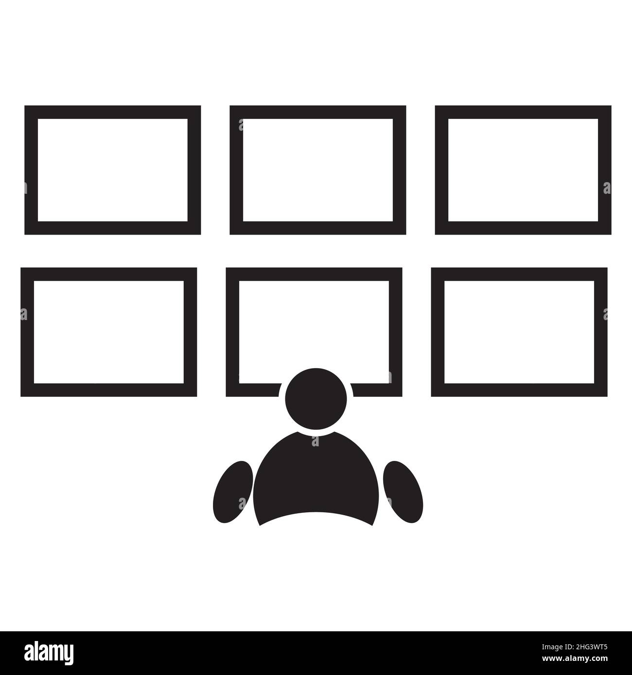 surveillance room icon on white background. CCTV security sign ...