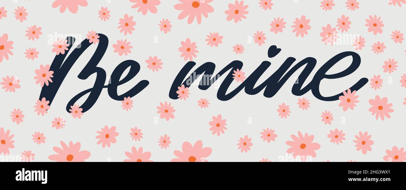 Be mine Valentine's day template for banner design. Background Romantic ...