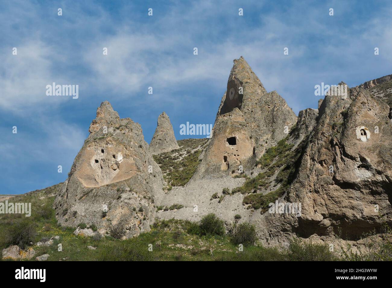 Volcanic caves landscape of Cappadocia Stock Photo - Alamy