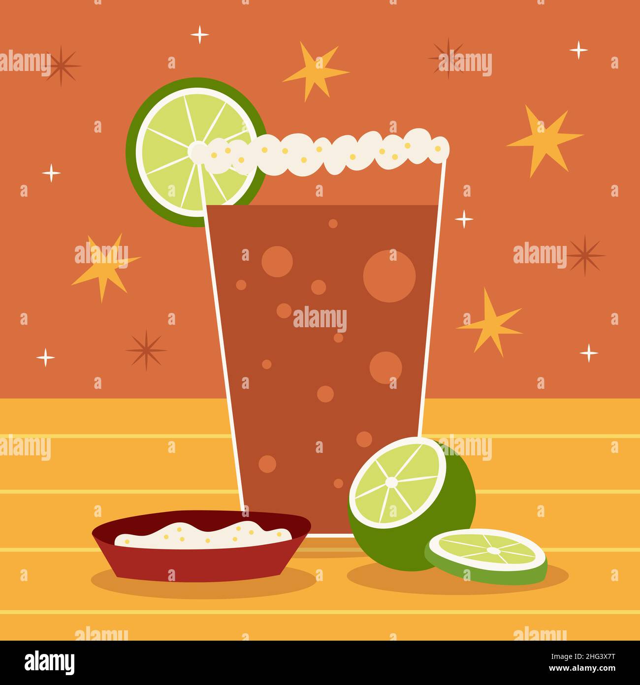 Hand drawn flat design michelada illustration Vector illustration Stock ...