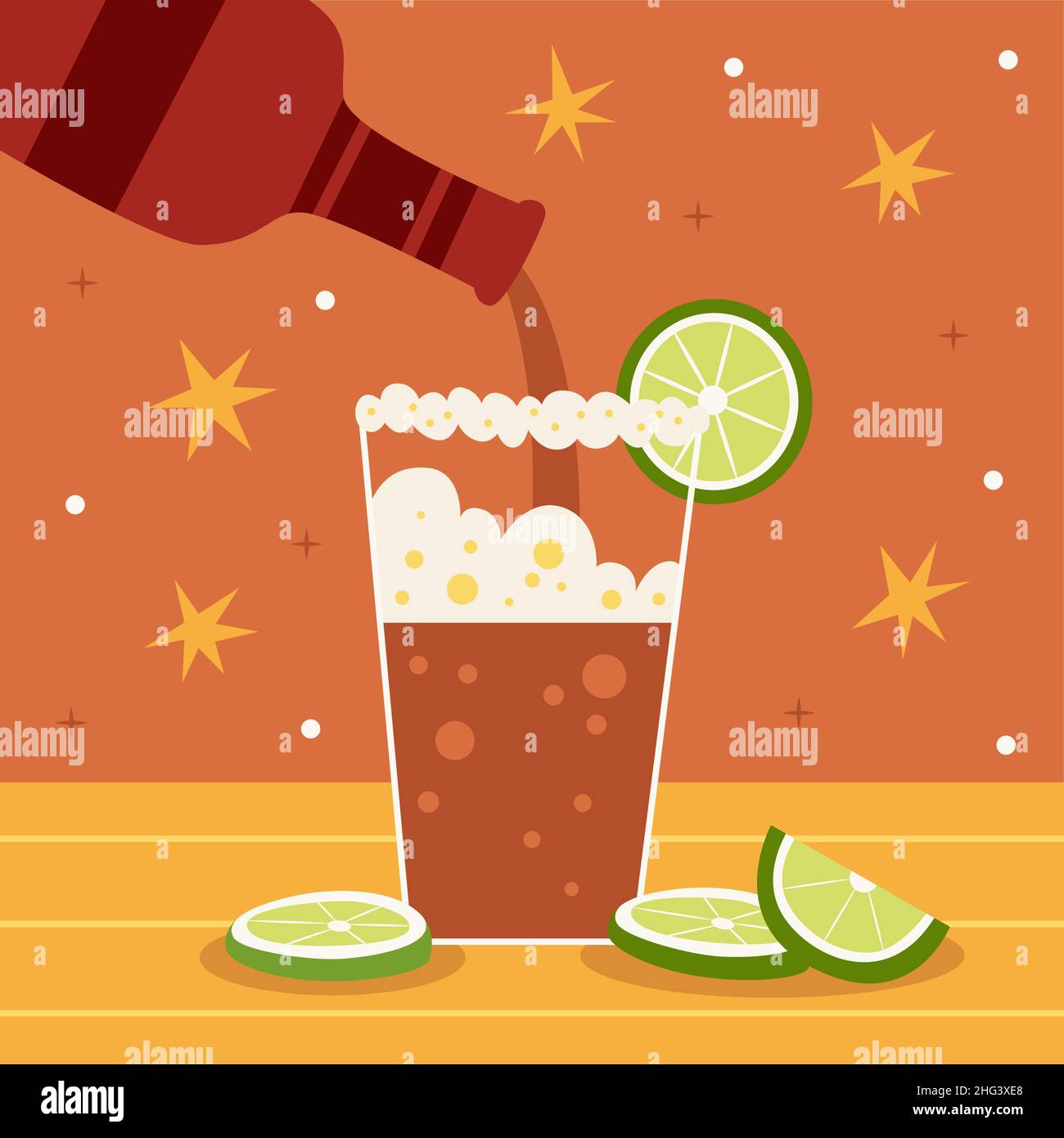 Hand drawn flat design michelada illustration Vector illustration Stock ...