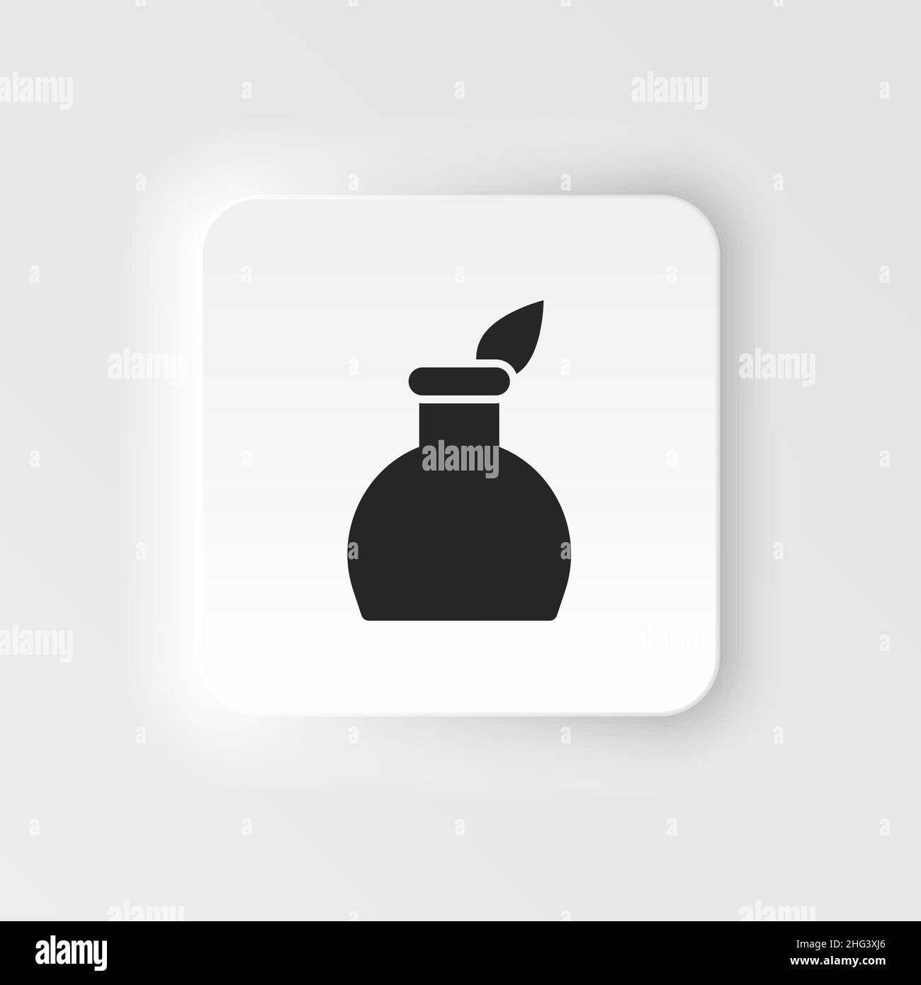 Feather pen, ink pot icon - Vector. Simple element illustration from UI ...