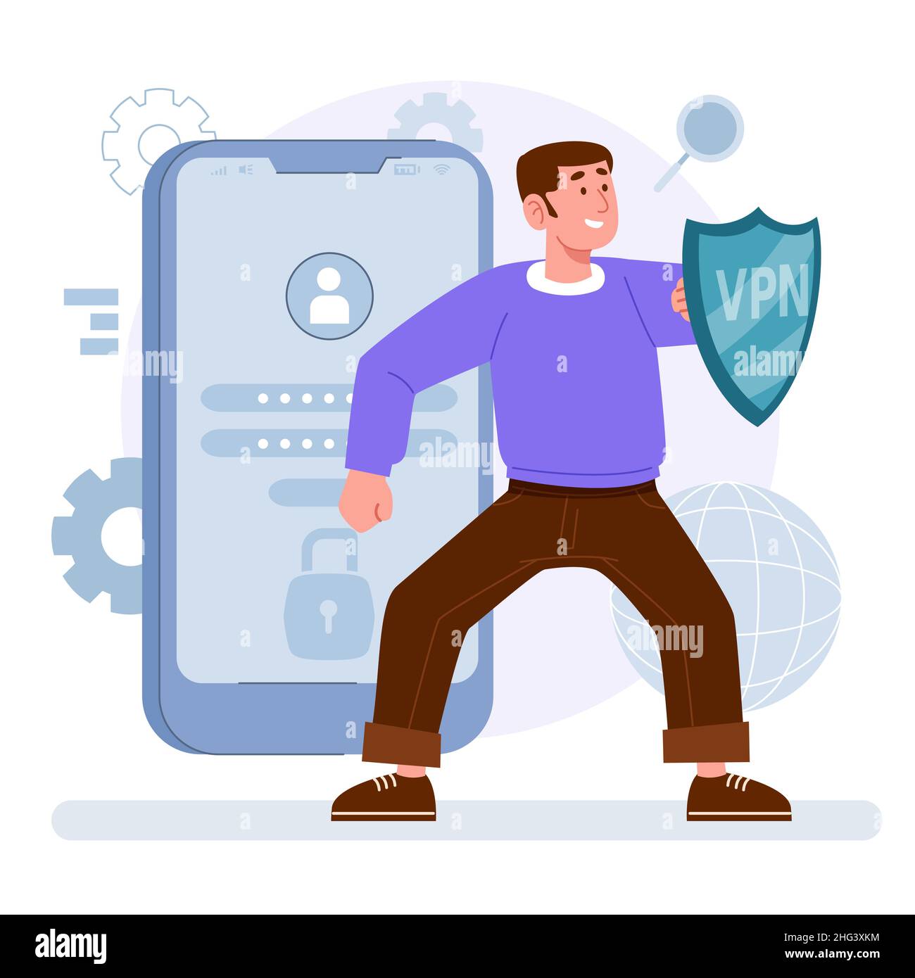 Hand drawn vpn illustration Vector illustration Stock Vector Image ...