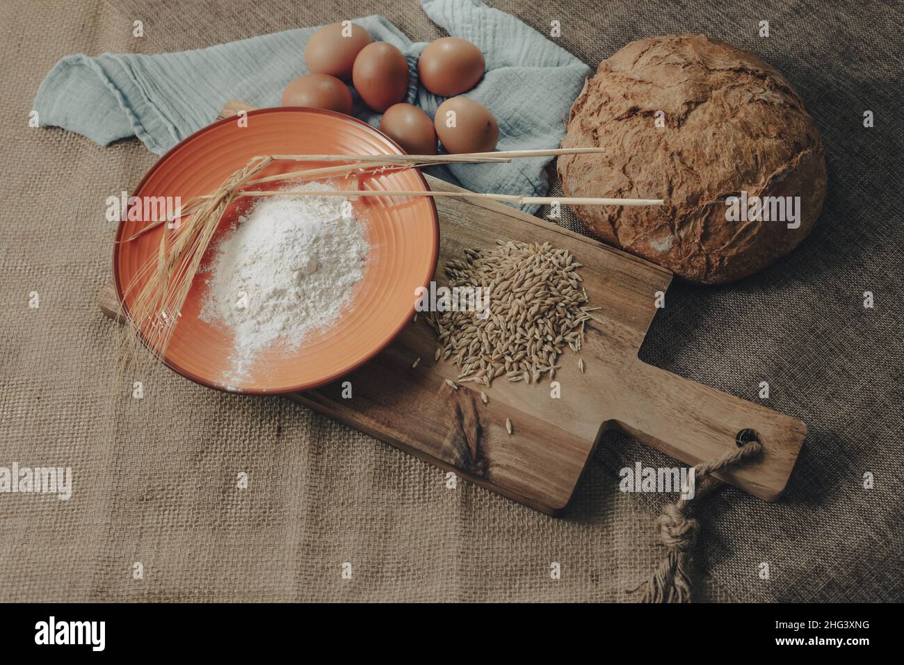 Fresh sourdough bread. Raw material for the production of fresh and ...