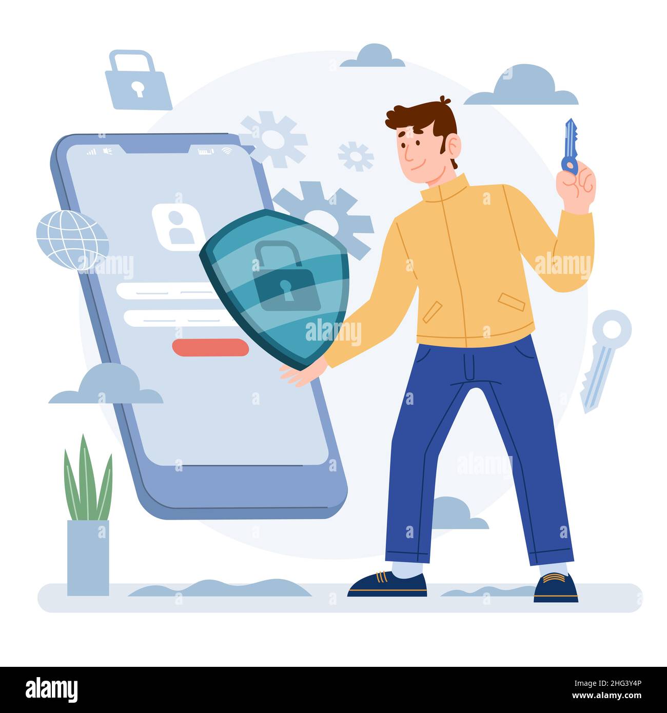 Hand drawn vpn illustration Vector illustration Stock Vector Image ...