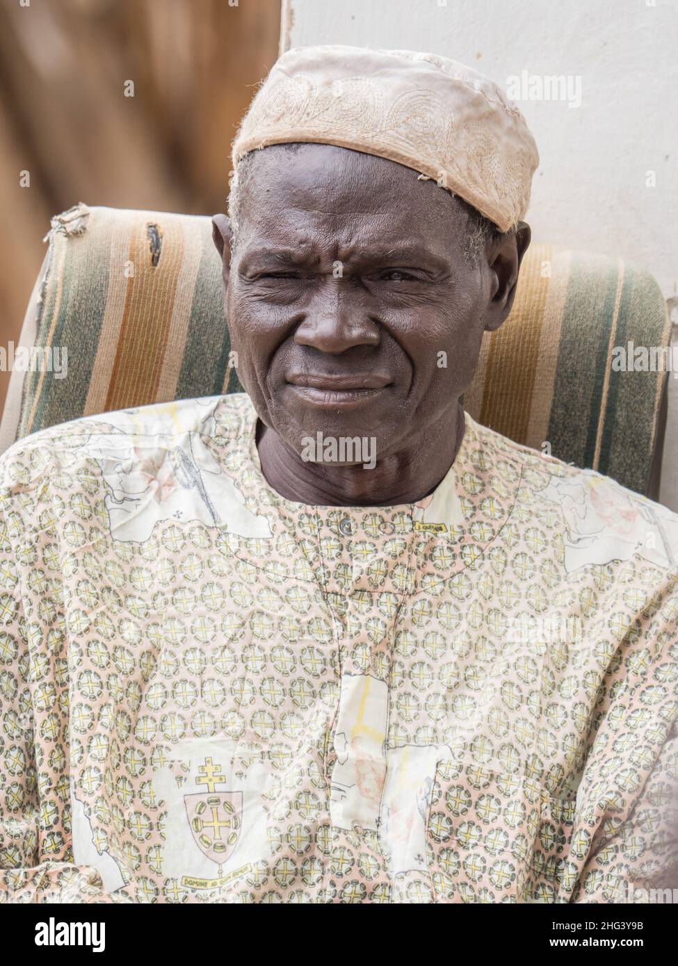 Senegal, Africa - January 24, 2019: Portrait of African man in a ...