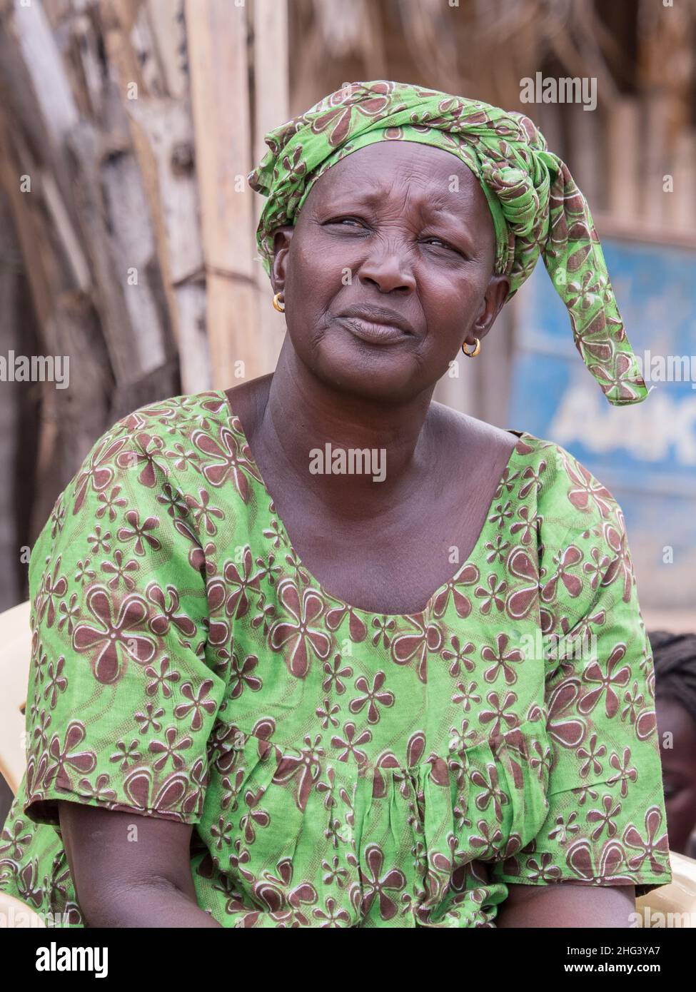 Senegal, Africa - Jan, 2019: Portrait of African woman in a traditional ...