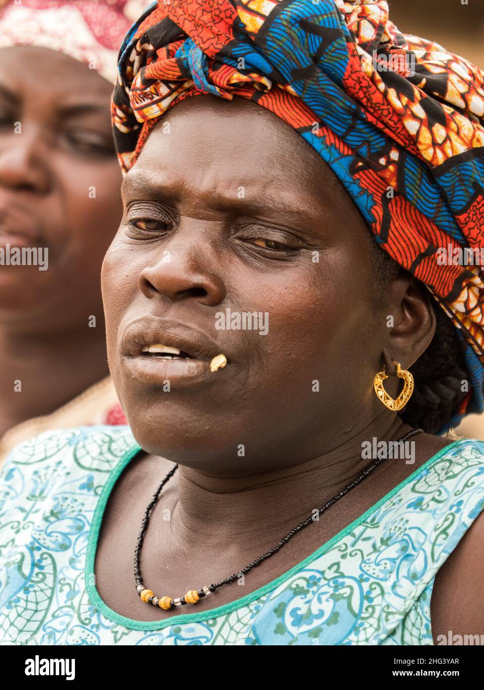 Senegal, Africa - Jan, 2019: Portrait of African woman in a traditional ...
