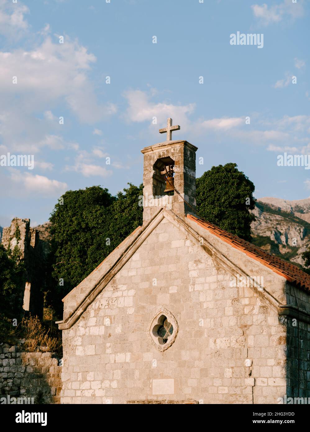 Small chapel with red tiled roof and bell hi-res stock photography and ...
