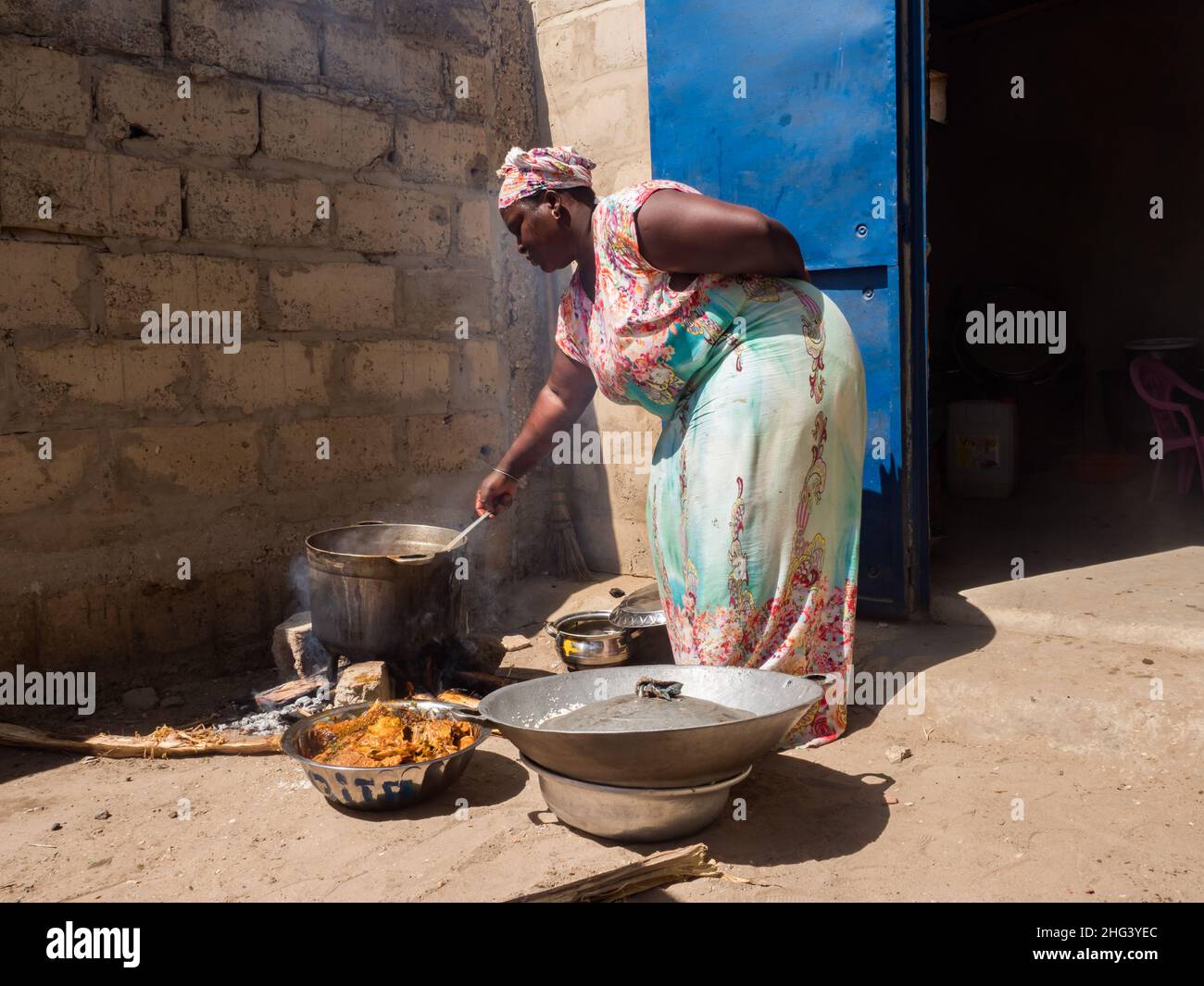 Senegal, Africa - Jan, 2019: Senegalese woman in a traditional costume ...
