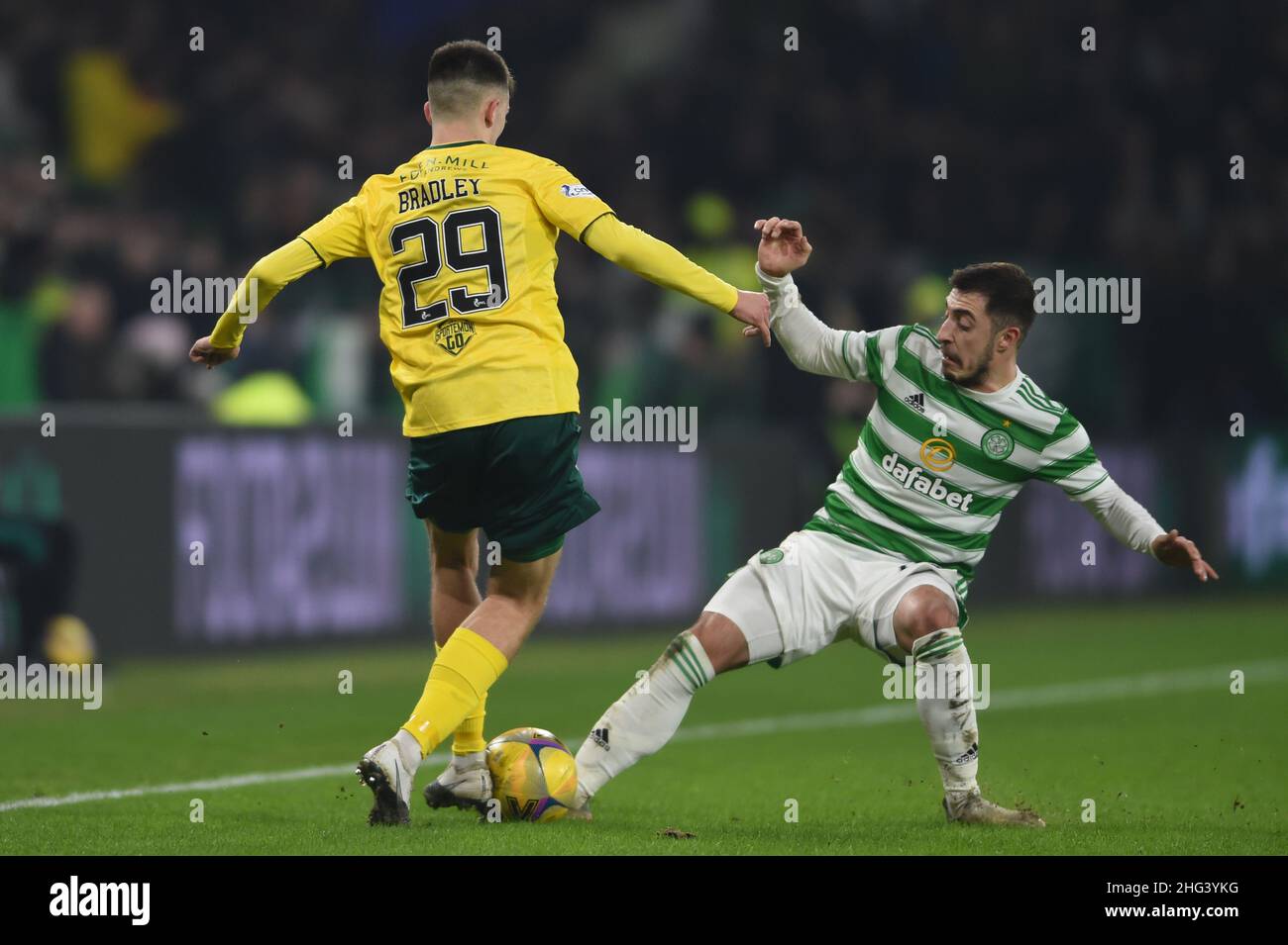 Glasgow, Scotland, 17th January 2022. Steven Bradley of Hibernian and ...