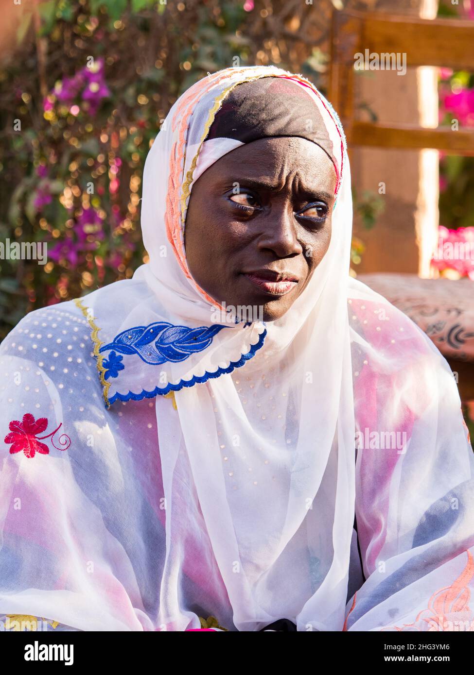 Senegal, Africa - Jan, 2019: Portrait of a beautiful Senegalese woman ...