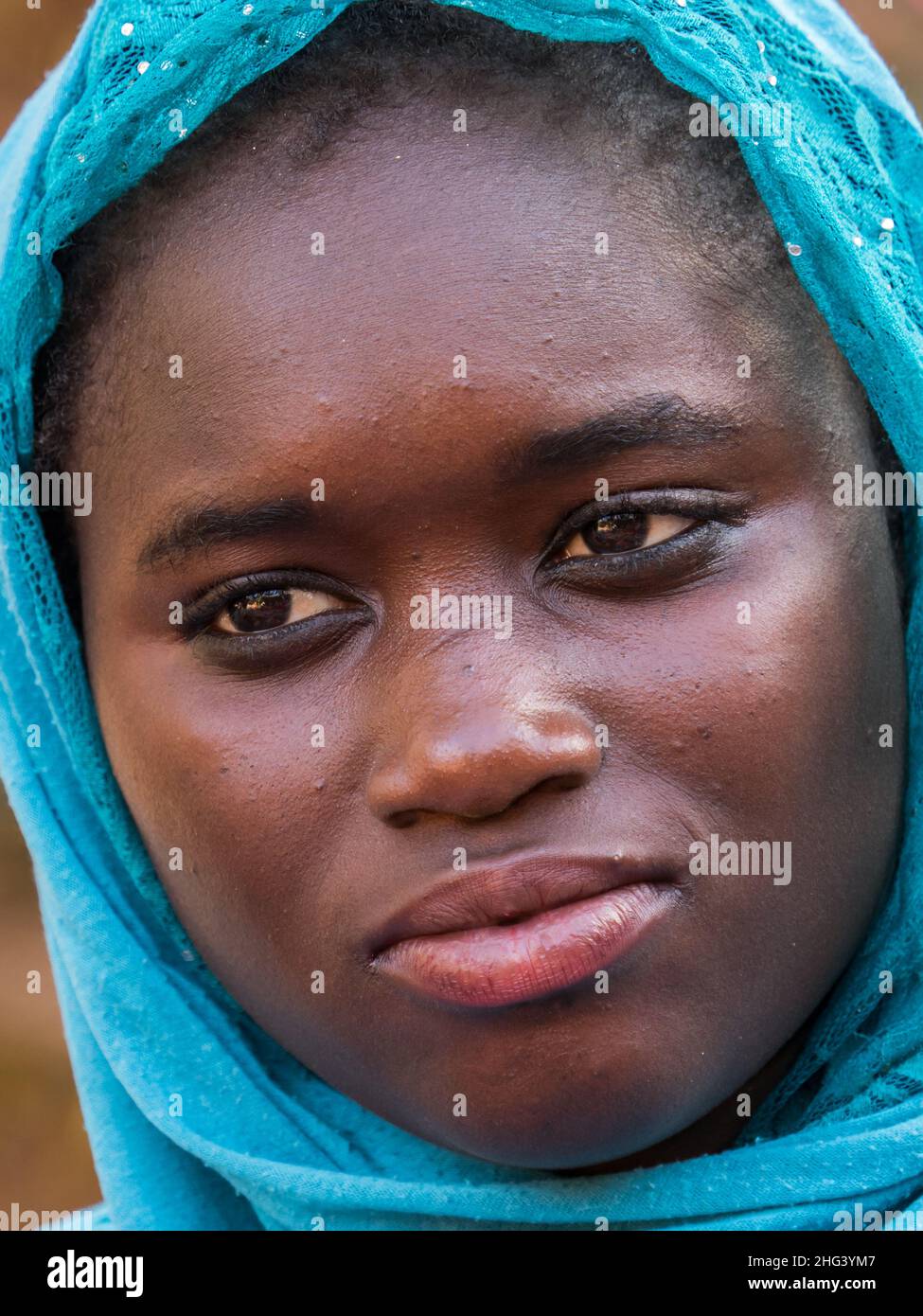 Senegal, Africa - Jan, 2019: Portrait of a beautiful Senegalese woman ...