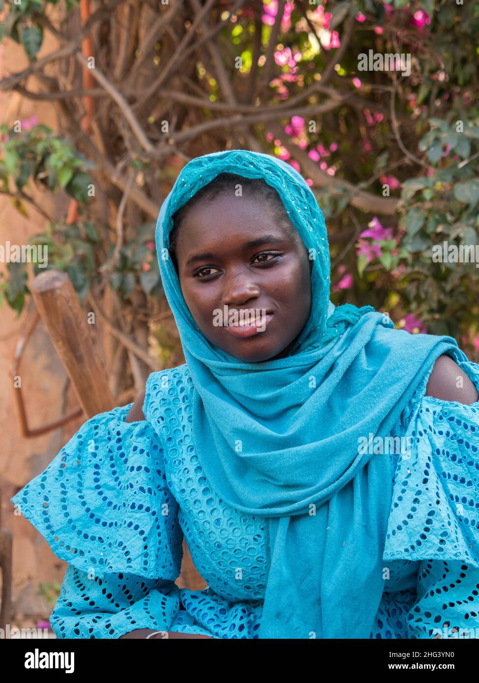 Senegal, Africa - Jan, 2019: Portrait of a beautiful Senegalese woman ...