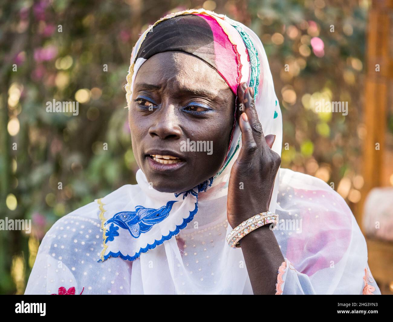 Senegal, Africa - Jan, 2019: Portrait of a beautiful Senegalese woman ...