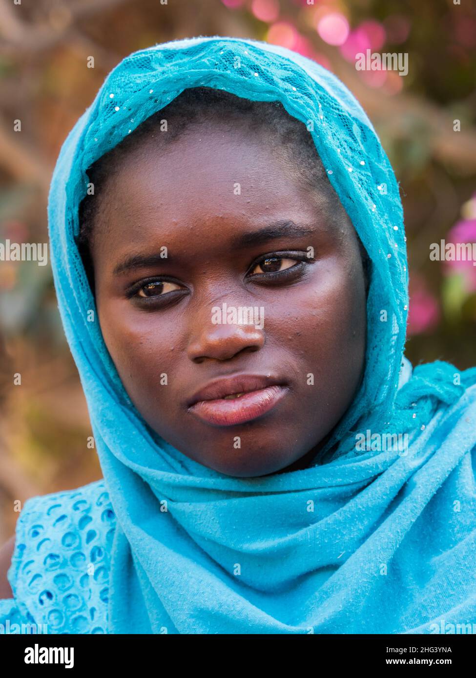 Senegal, Africa - Jan, 2019: Portrait of a beautiful Senegalese woman ...