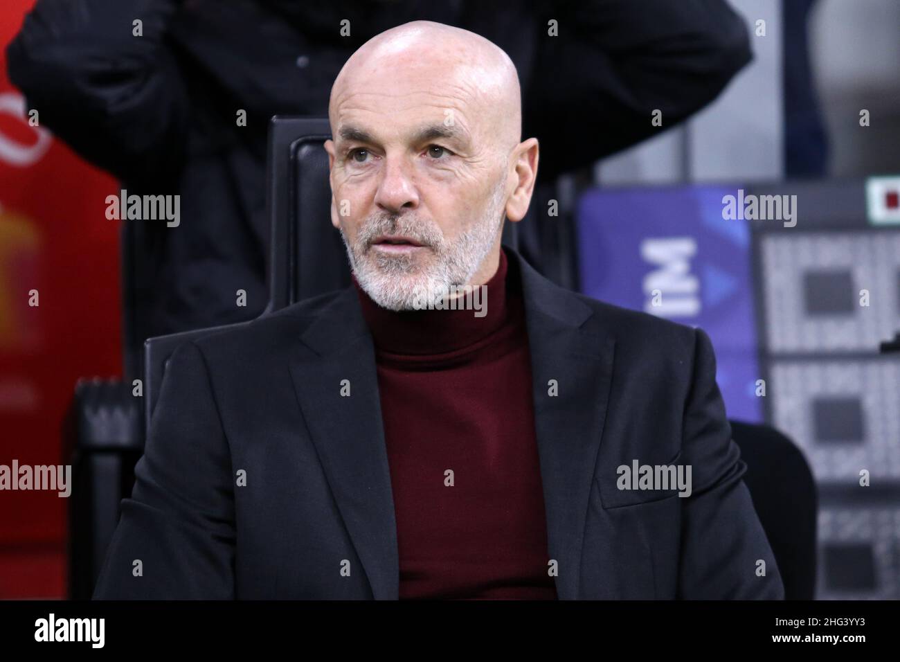 Stefano Pioli, head coach of Ac Milan looks on during the Serie A match ...