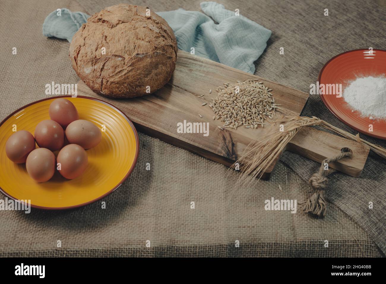 Fresh sourdough bread. Raw material for the production of fresh and ...