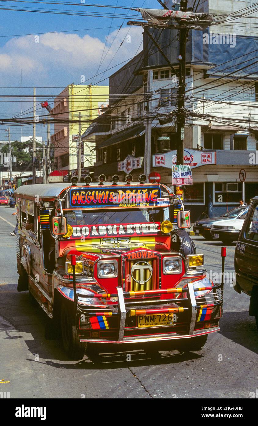 A jeepney van in Metro Manila on Luzon Island in the Philippines ...