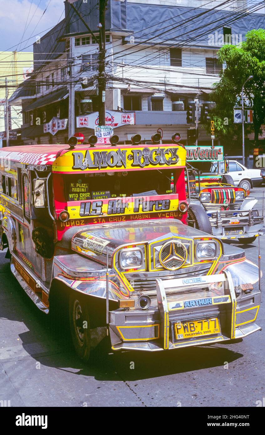 A jeepney van in Metro Manila on Luzon Island in the Philippines ...
