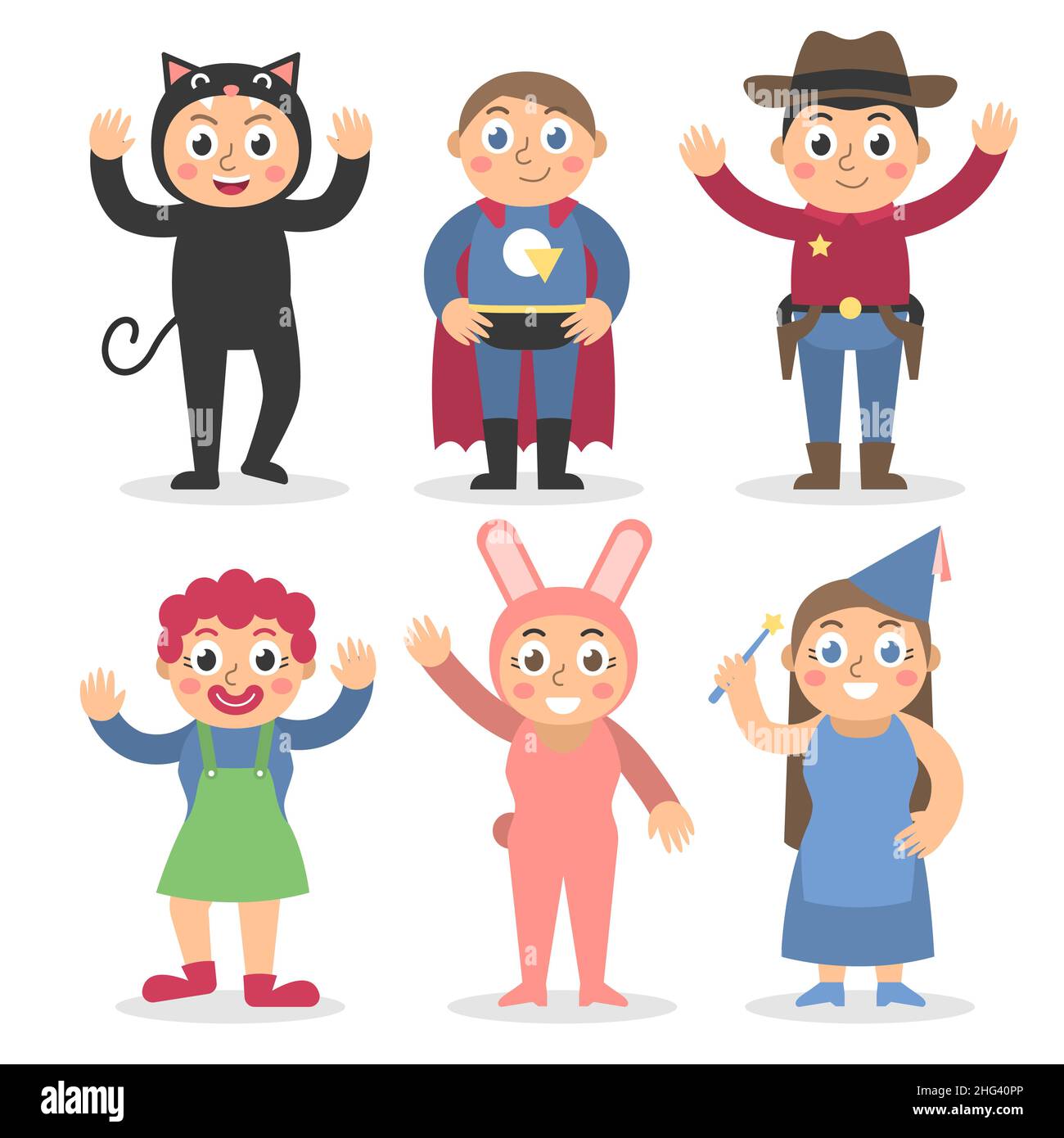 Flat carnival costumes set Vector illustration Stock Vector Image & Art ...