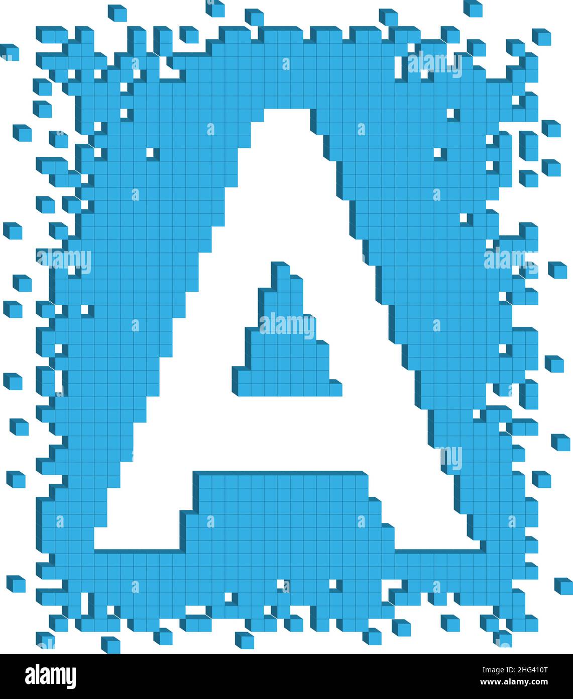 Vector illustration letter A with small three dimensional cubes Stock ...