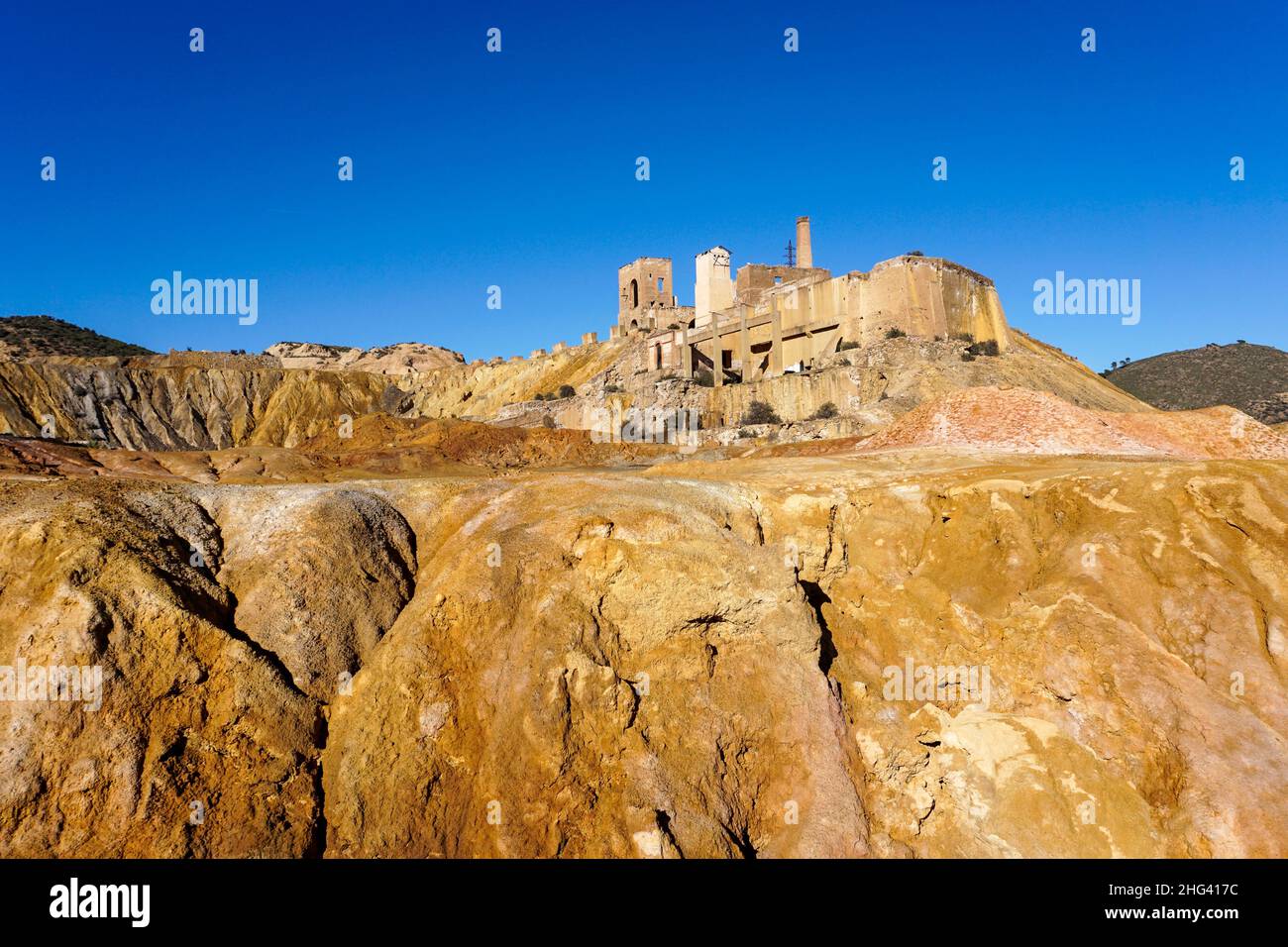 Old abandoned buildings and mines in Mazarron in southern Spain Stock ...