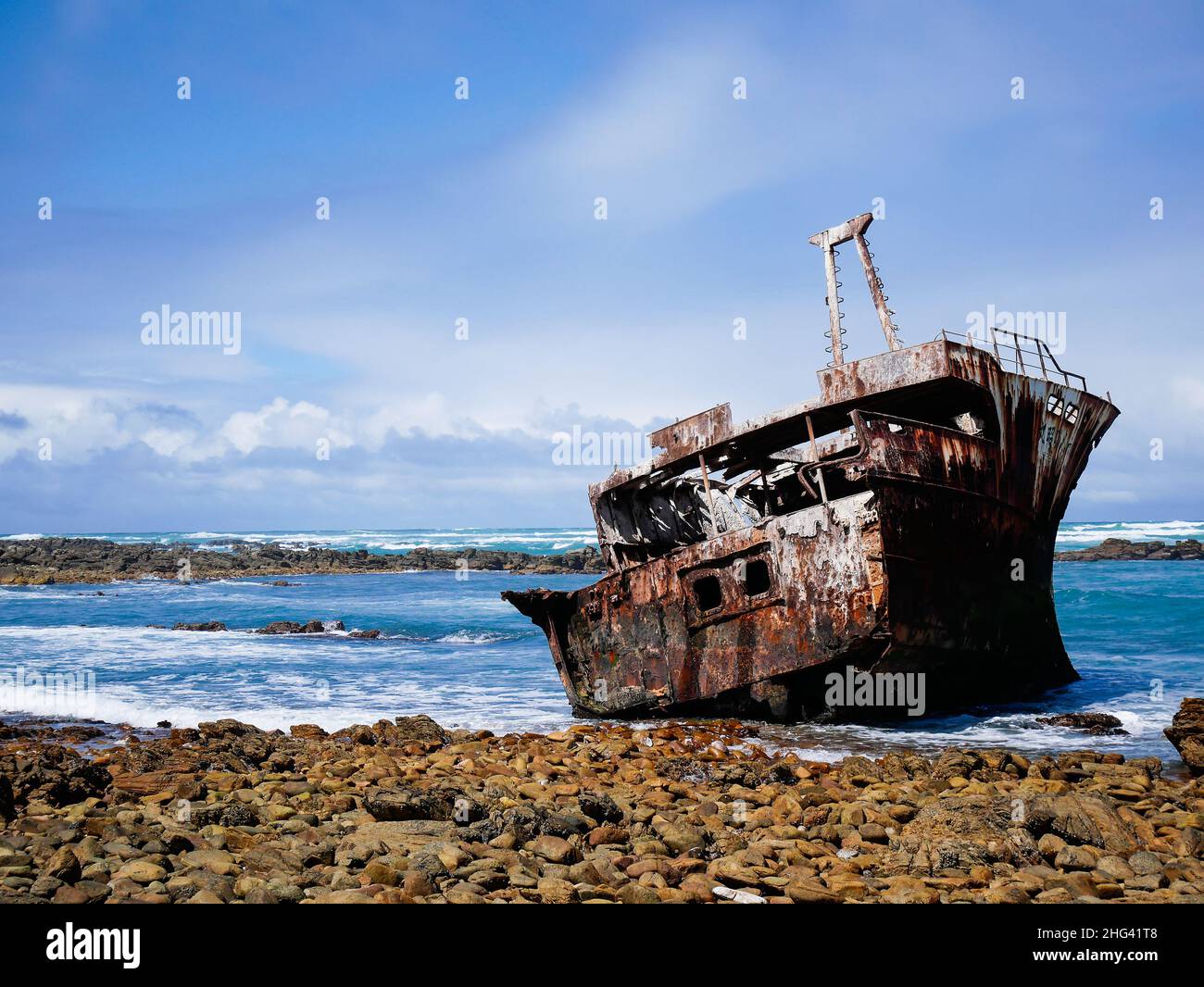 Ship wreck on the coast of Agalhas South Africa Stock Photo - Alamy
