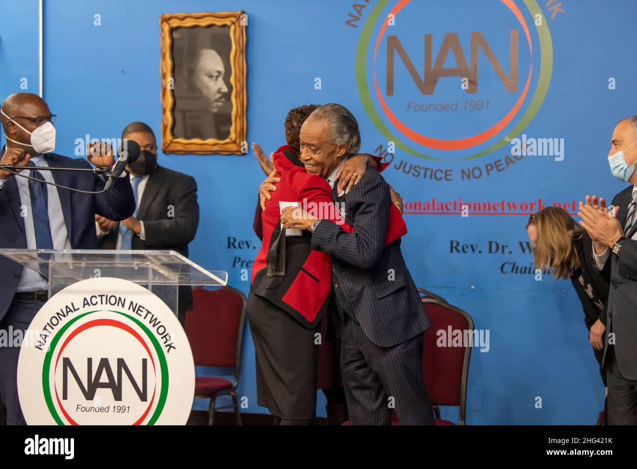 New York City Council's Speaker Adrienne Adams hugs Rev. Al Sharpton ...