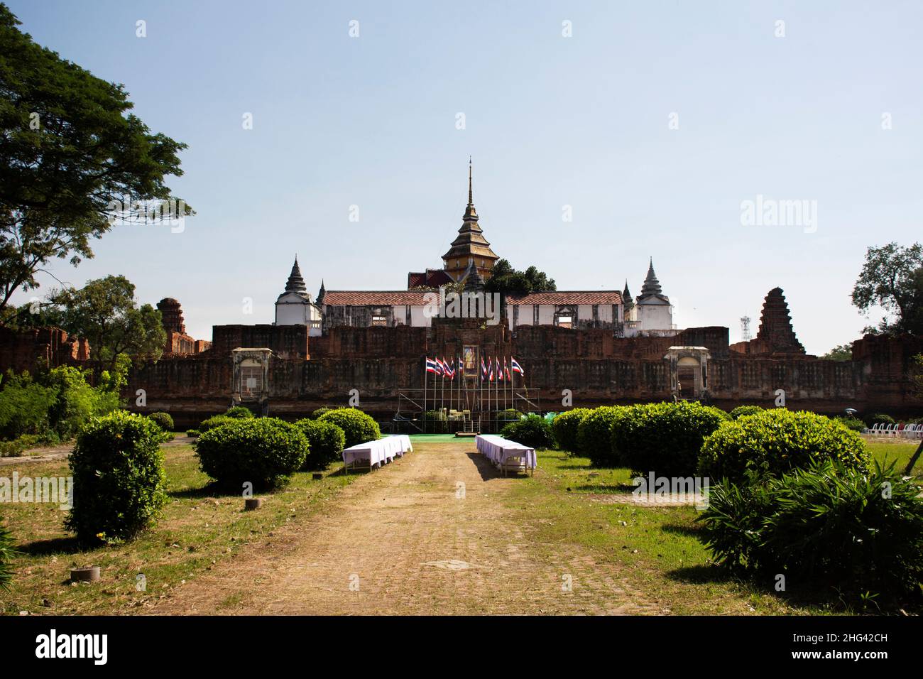 Ancient ruin antique castle building of Wat Prasat Nakhon Luang Temple ...