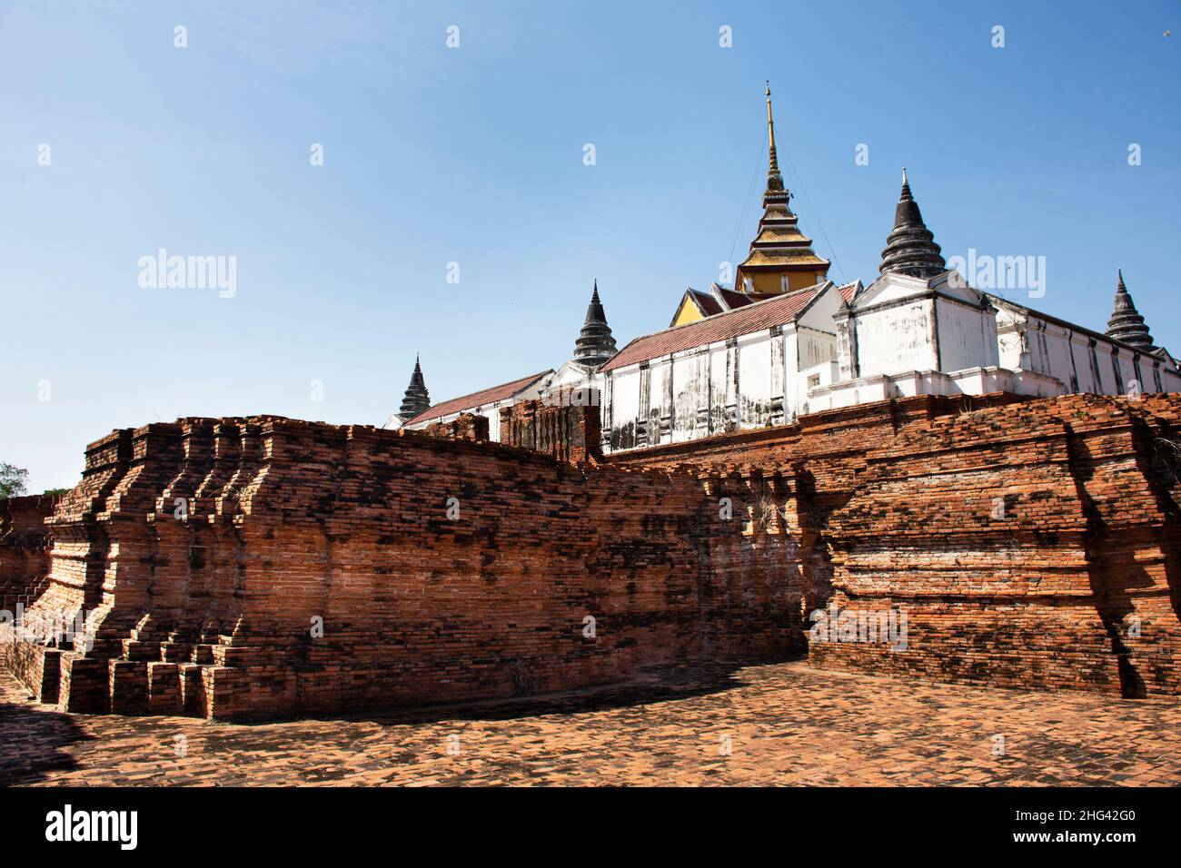 Ancient ruins antique castle and stone brick building of Wat Prasat ...