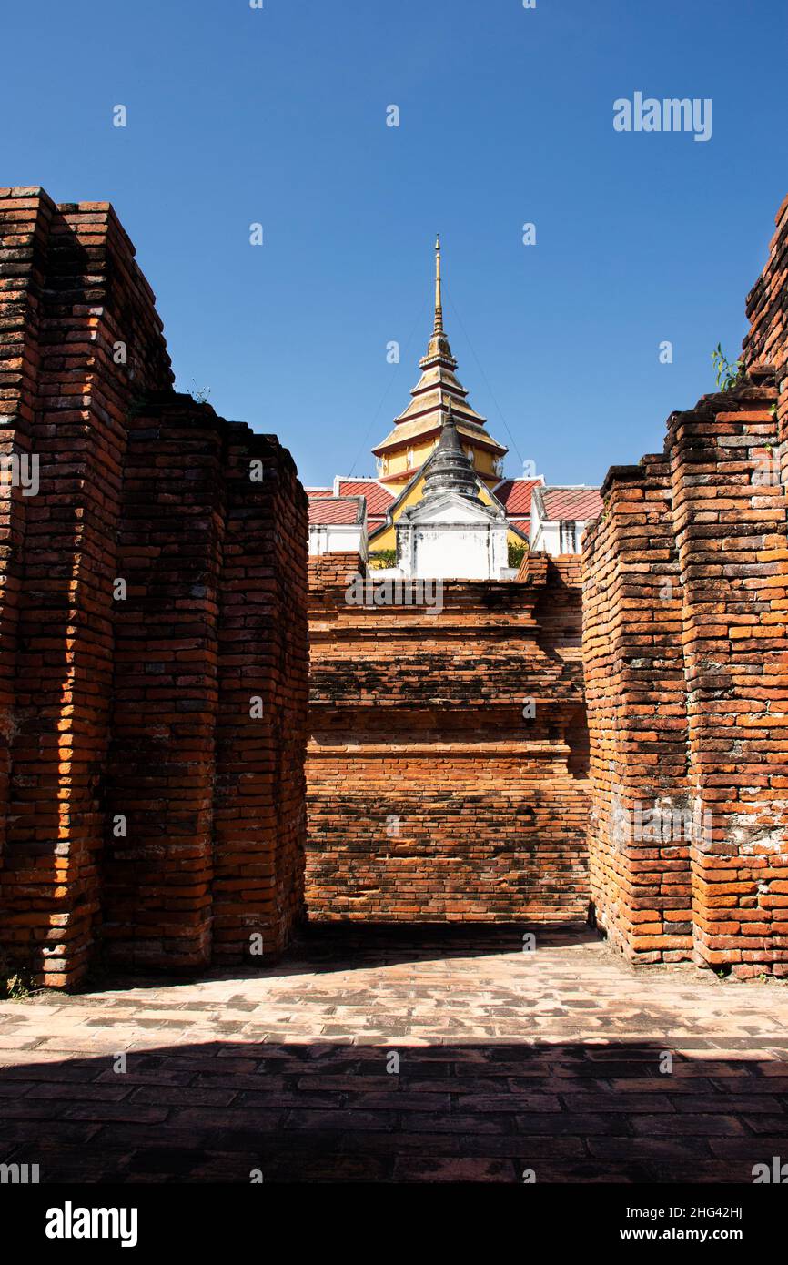 Ancient ruins antique castle and stone brick building of Wat Prasat ...