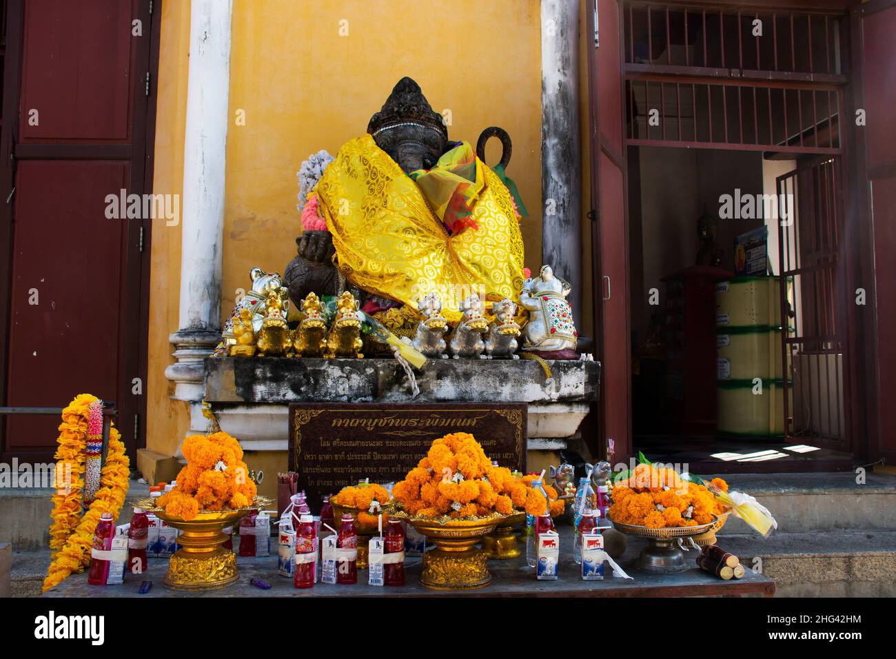Ancient ganesha statue or ganesh figure lord of success for thai people ...