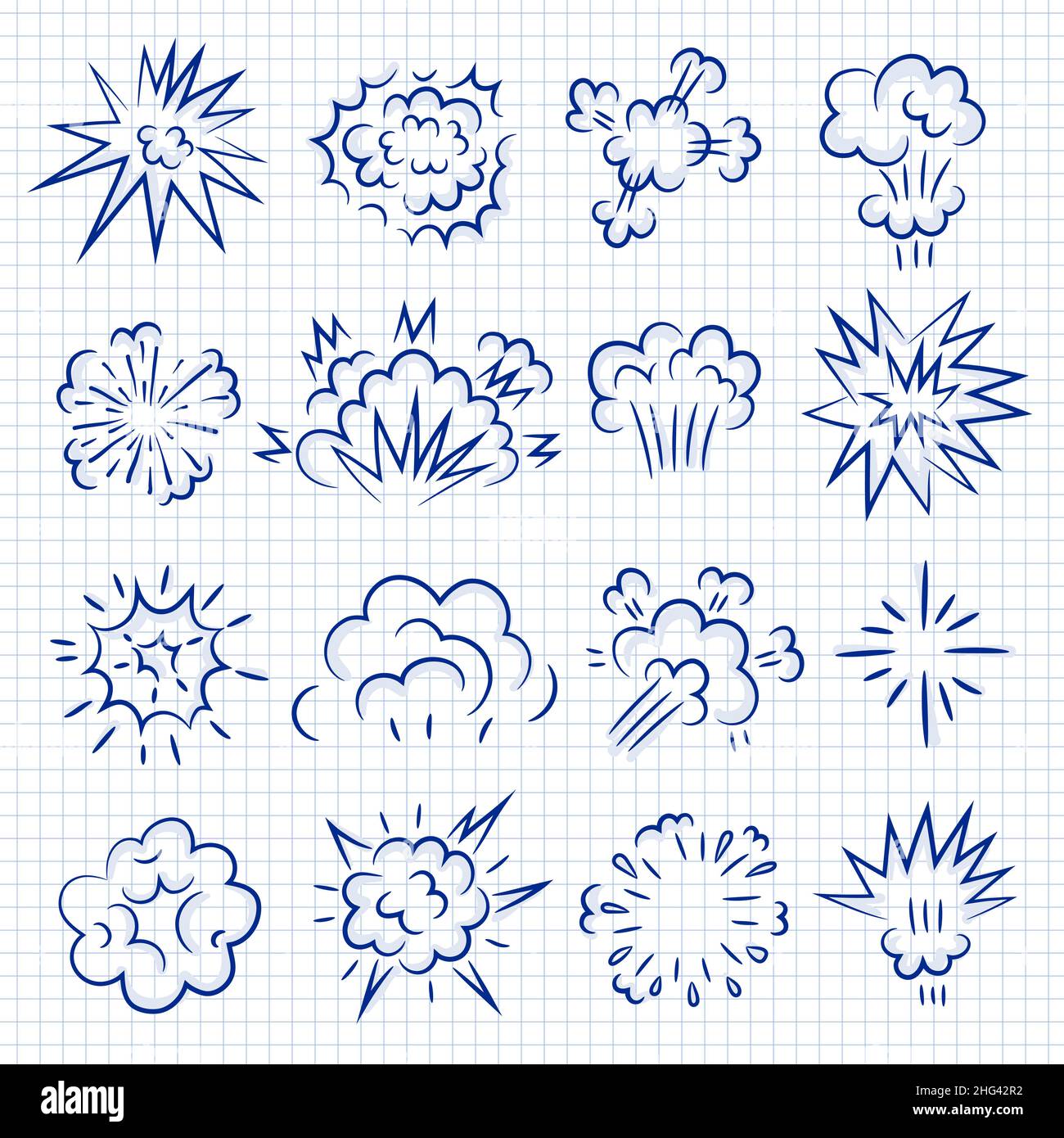 Explosion sketched. Surprise line decoration doodle pictures frame ...