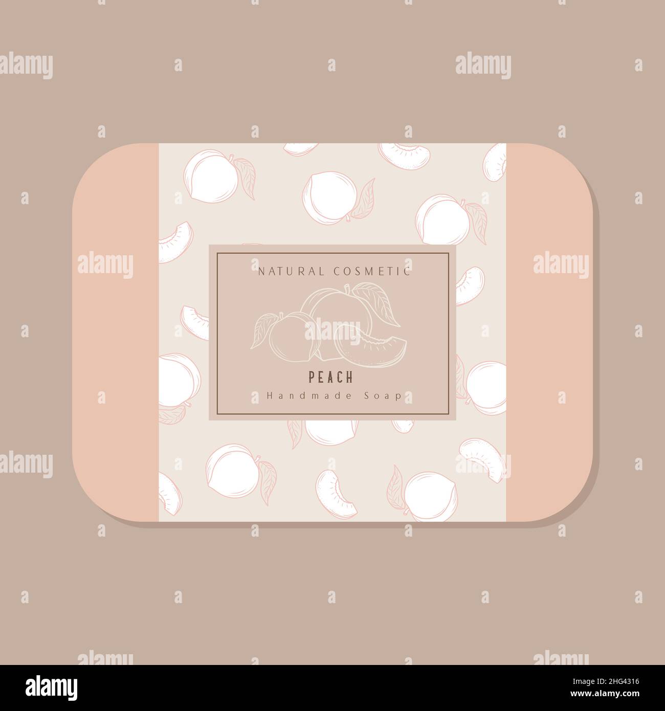 Peaches Bath Cosmetics Package Box. Abstract Vector Wrapped Paper ...