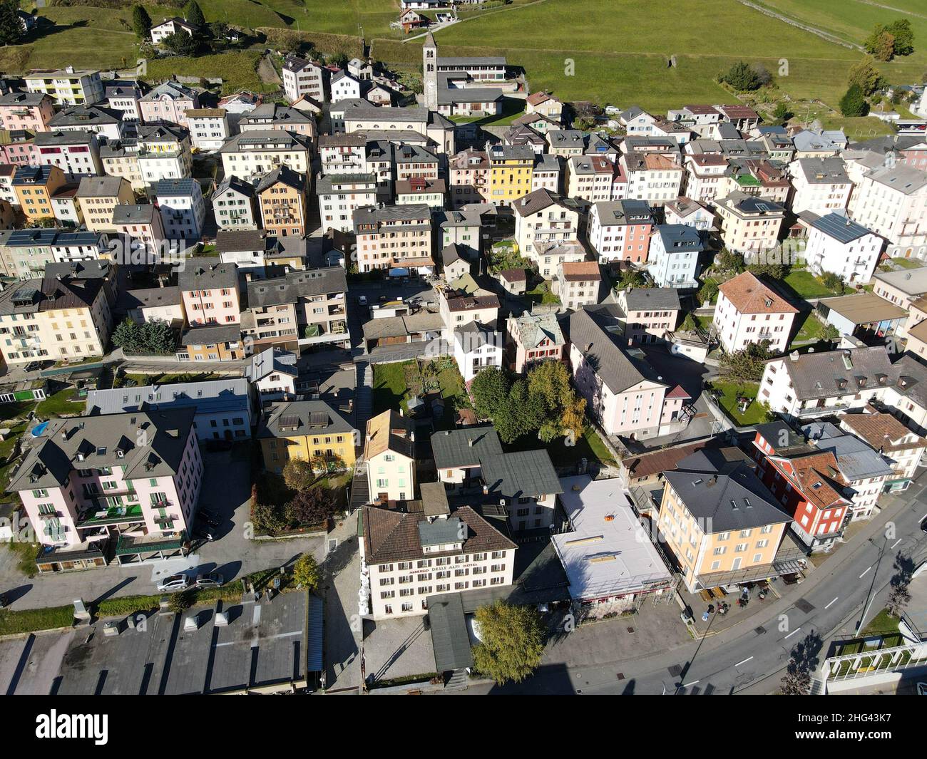 The village of Airolo on the Swiss alps Stock Photo - Alamy