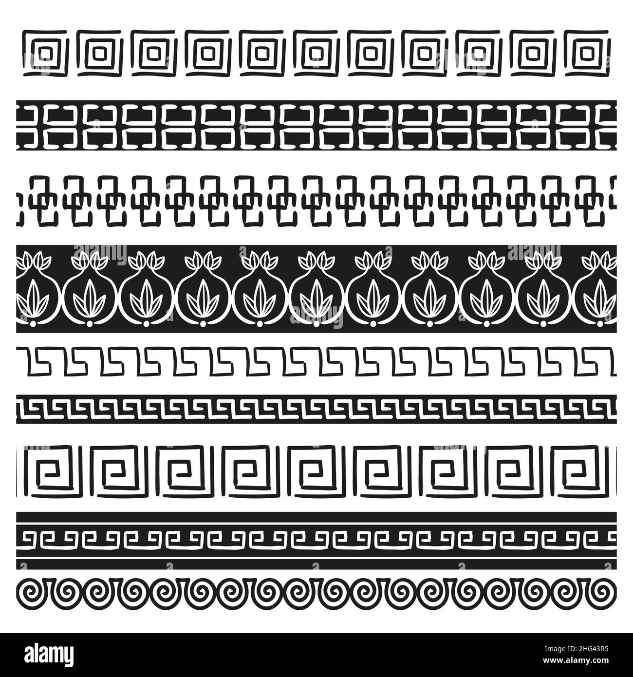 Ornamental greek border set Vector illustration Stock Vector Image ...