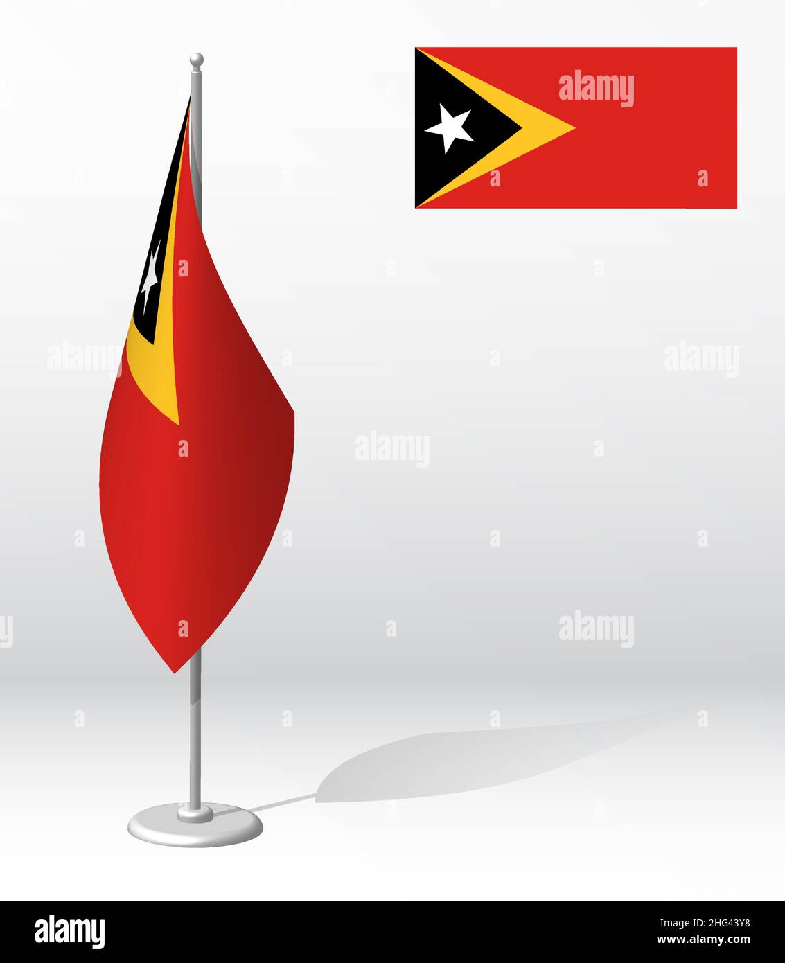 EAST TIMOR flag on flagpole for registration of solemn event, meeting ...