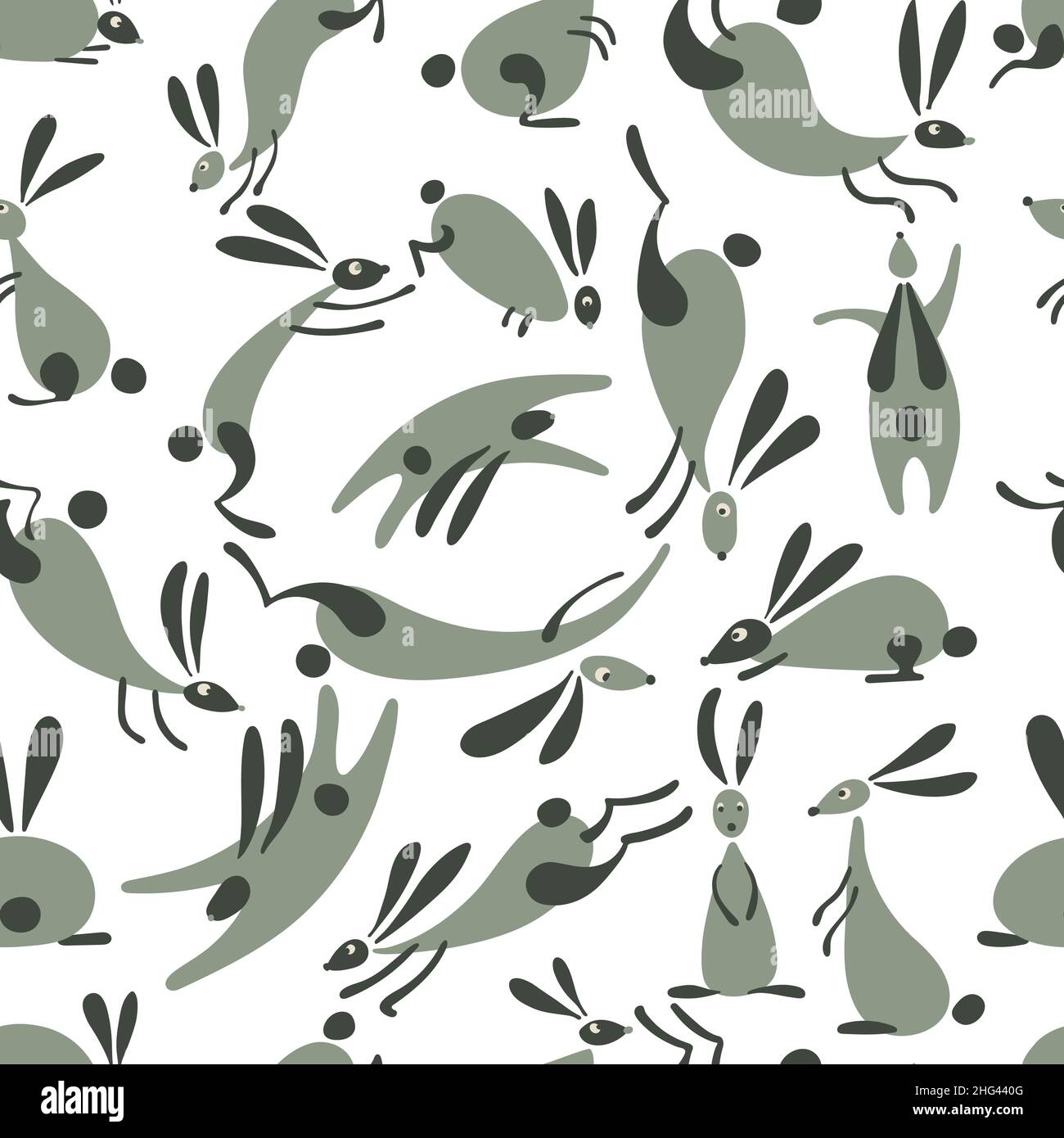 Funny rabbits. Seamless Pattern Background for your design. Vector ...