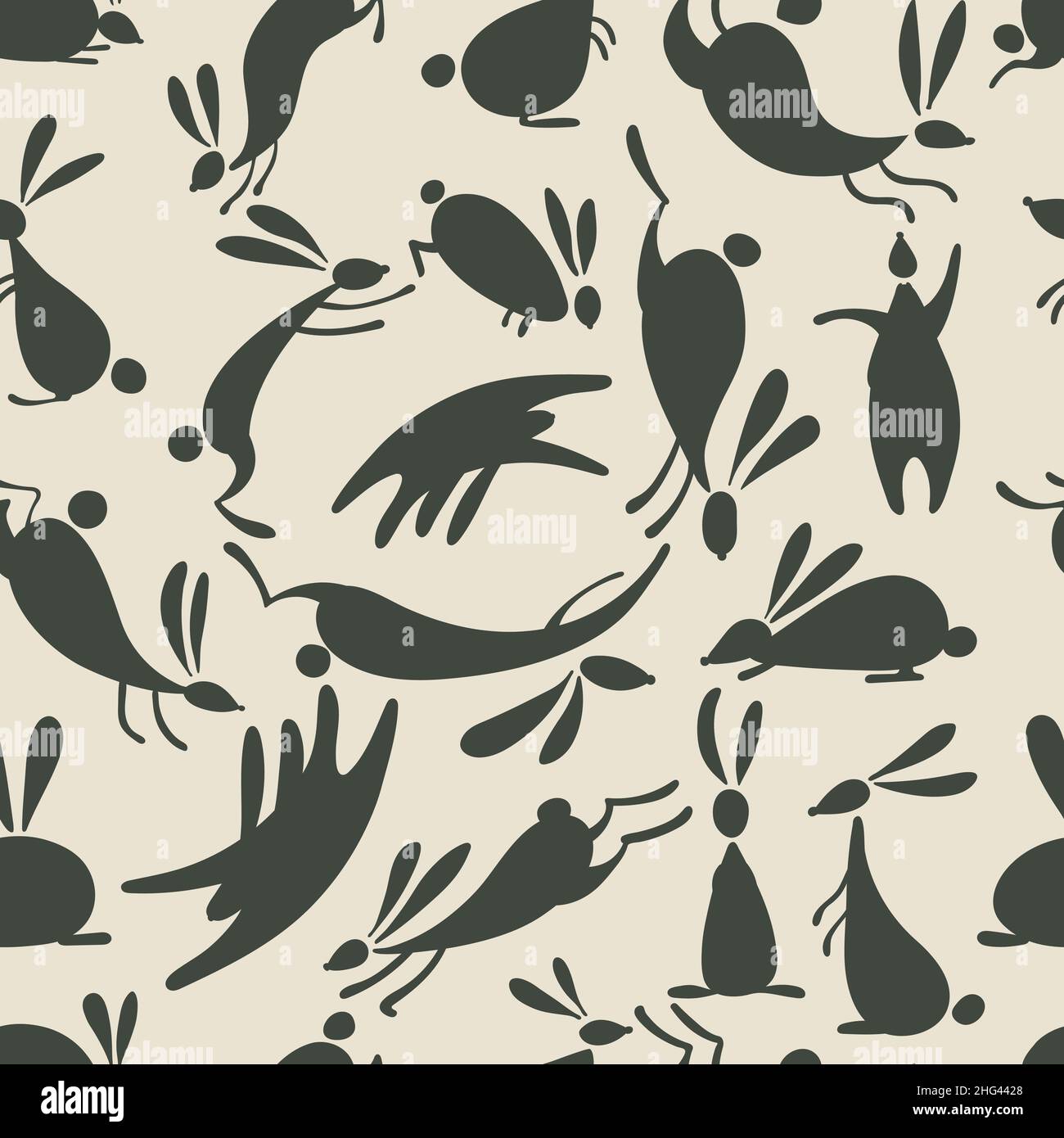 Funny rabbits. Seamless Pattern Background for your design. Vector ...