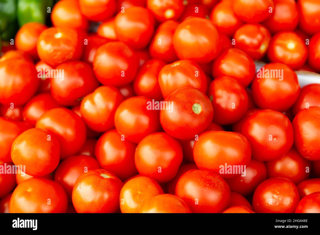 Boxes with tomatoes in store Stock Photo - Alamy