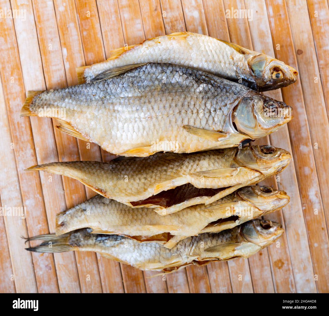 Air-dried salted gutted fish roach Stock Photo - Alamy