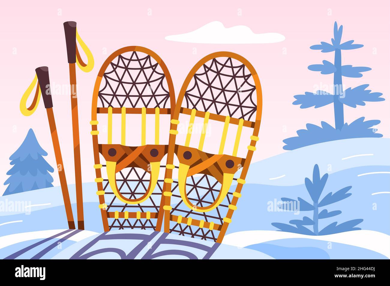 Creative abstract snowshoeing illustration Vector illustration Stock ...