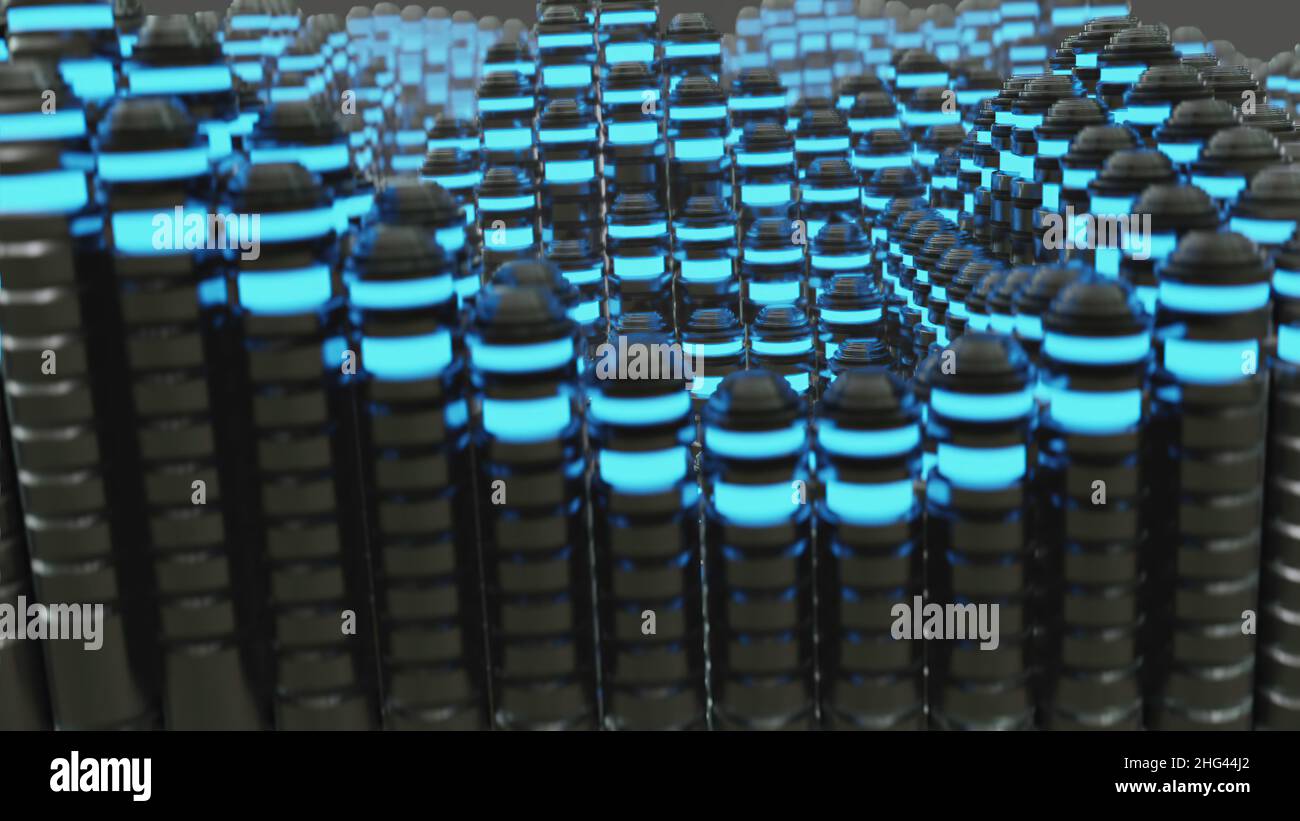 3d illustration - abstract background with waves made of a lot of ...