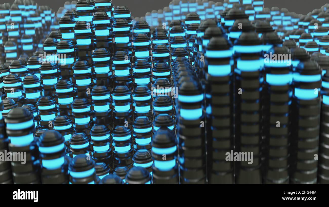 3d illustration - abstract background with waves made of a lot of ...