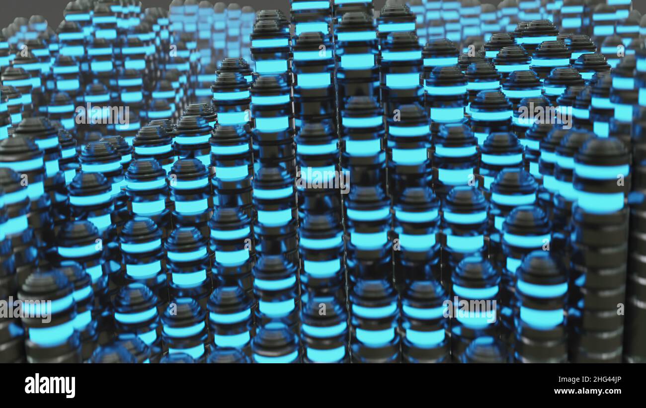 3d illustration - abstract background with waves made of a lot of ...