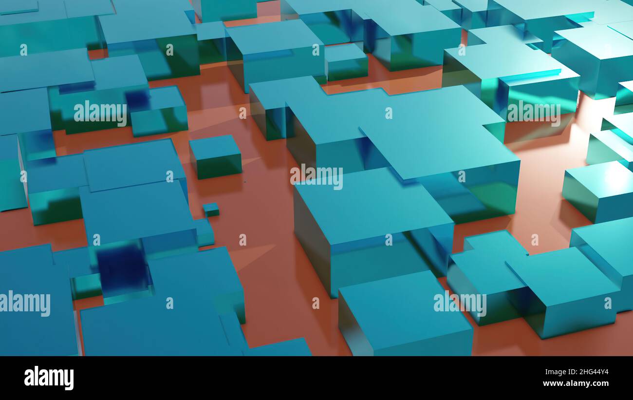 3d illustration - abstract background with waves made of a lot of ...