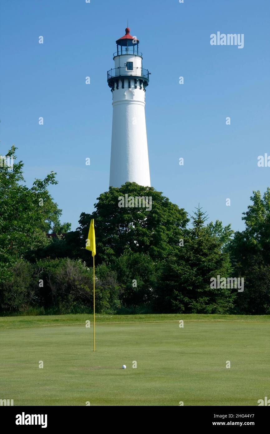 A golf course with a lighthouse Stock Photo - Alamy